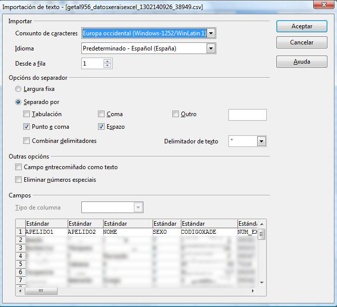 Obtención de listados de Xade en formato csv ou xls | A folla de ...
