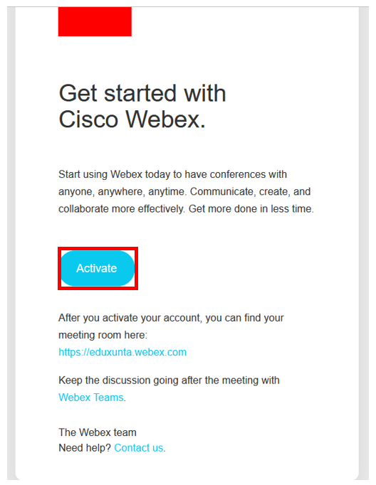 Activación da conta en Cisco Webex | Cisco_Webex