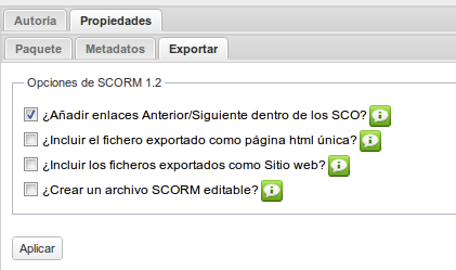 Pestaña Exportar | Tutorial manual de eXeLearning.net. El nuevo eXeLearning