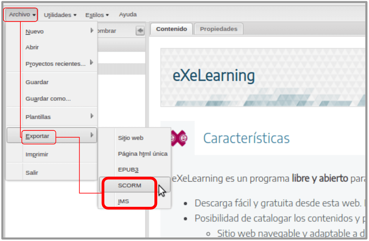 Exportar como SCORM / IMS | eXeLearning: Outros aspectos